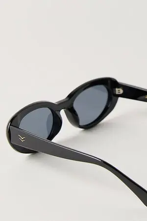 Free People Jagger Polarized Oval Sunglasses - Onyx/smoke