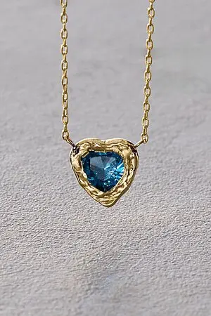 EMILIE SHAPIRO Heart Of Gold Pendant - Gold/blue Topaz