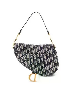 Dior Saddle Oblique Canvas Shoulder Bag - Blue