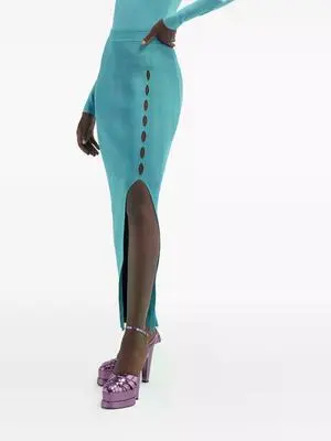 Roberto Cavalli Ribbed Knit Long Skirt