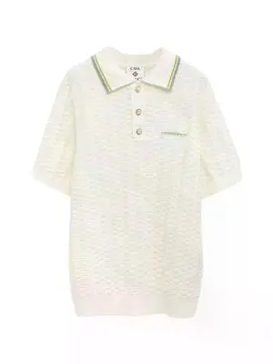 Casablanca Textured Buttoned Polo Shirt