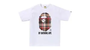 A BATHING APE Check By Bathing Ape Tee Shirt (fw25) White/red