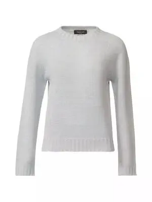 Fabiana Filippi Crew Neck Sweater With Ribbed Trims - Blue