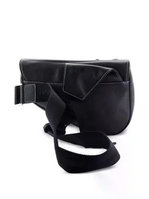 Dior Kaws Saddle Leather Applique Crossbody Bag - Black
