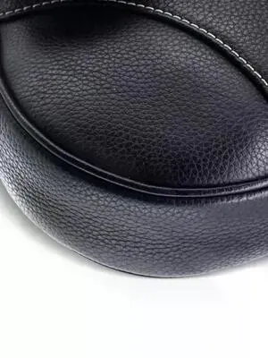Dior Kaws Saddle Leather Applique Crossbody Bag - Black
