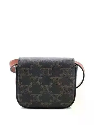Celine Triomphe Coated Canvas Mini Shoulder Bag - Brown