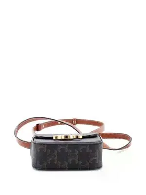 Celine Triomphe Coated Canvas Mini Shoulder Bag - Brown