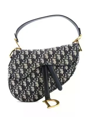 Dior Saddle Oblique Canvas Medium Shoulder Bag - Blue