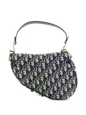 Dior Saddle Oblique Canvas Medium Shoulder Bag - Blue