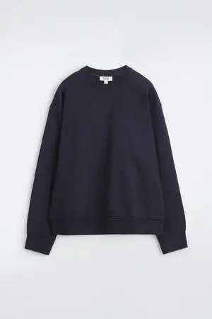 Cos Washed Organic Cotton Relaxed Fit Sweatshirt - Navy
