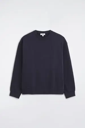 Cos Washed Organic Cotton Sweatshirt - Navy