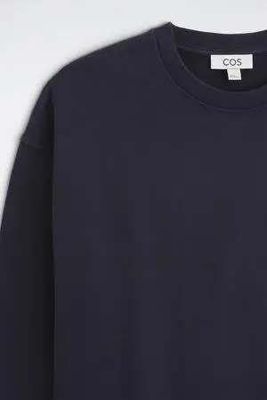 Cos Washed Organic Cotton Sweatshirt - Navy
