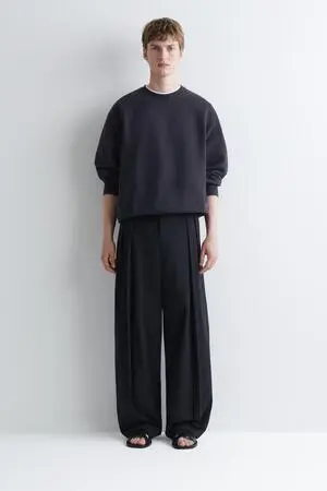 Cos Washed Organic Cotton Sweatshirt - Navy