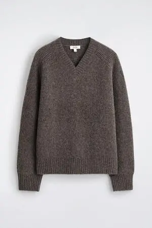 Cos Oversized Wool-yak V-neck Sweater