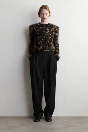 Cos Animal Jacquard Merino Wool Sweater