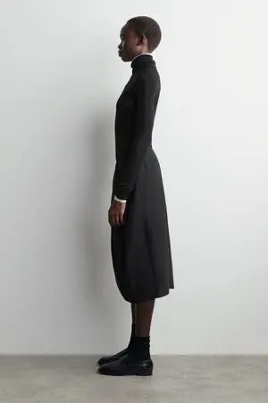 Cos Pleated Wool Midi Tulip Skirt