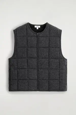 Cos Padded Quilted Knit Merino Wool Vest