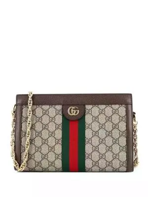 Gucci Ophidia Gg Coated Canvas Chain Shoulder Bag - Brown
