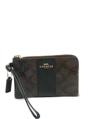 COACH VINTAGE Corner-zip Wristlet - Brown