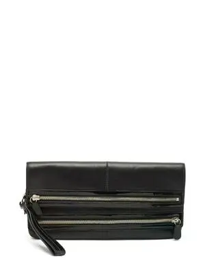 COACH VINTAGE Leather Zip Clutch - Black