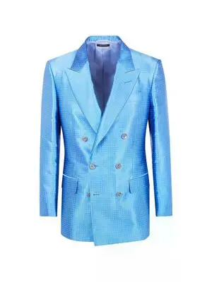 TOM FORD Double-breasted Polka-dot Blazer - Blue