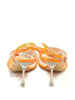 Mach & Mach Camille Leather Sandals - Orange