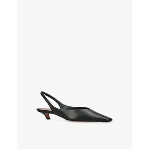 Amina Muaddi Jamie 25 Slingback Leather Pumps