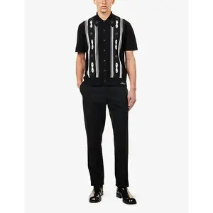 Amiri Stud Stripe Short-sleeves Wool-blend Shirt