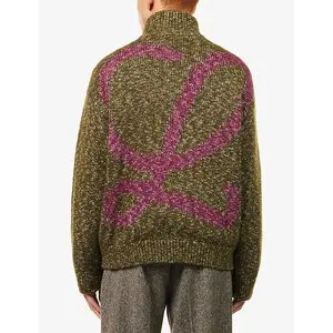 Loewe Anagram High-neck Knitted Cardigan