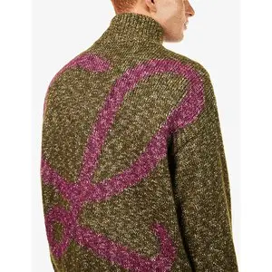 Loewe Anagram High-neck Knitted Cardigan