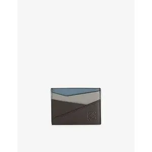 Loewe Puzzle Edge Leather Card Holder - Asphalt Grey/storm Blue
