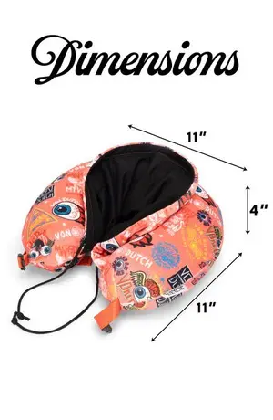 VON DUTCH Jax Hooded Travel Neck Pillow - Pink