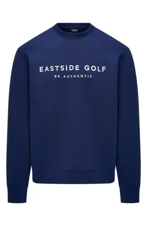 EASTSIDE GOLF Logo Embroidered Double Knit Sweatshirt - Blue Void
