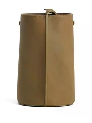 YU MEI Phoebe Leather Bucket Bag - Brown