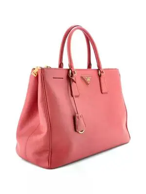 Prada Double Zip Lux Saffiano Leather Large Tote Bag - Pink