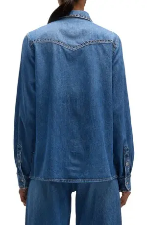 SEVEN Name' Denim Western Studded Shirt