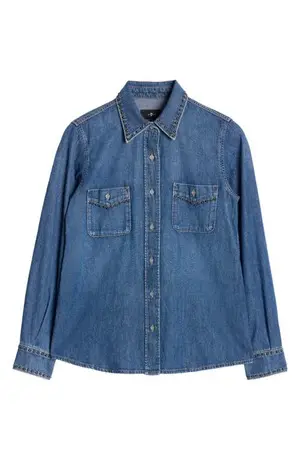 SEVEN Name' Denim Western Studded Shirt
