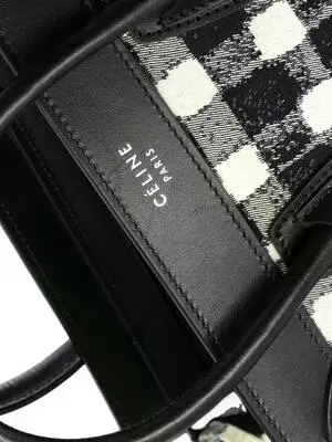 Celine Luggage Tweed Nano Tote Bag - Black