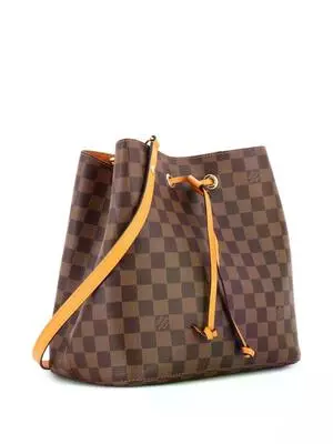 LOUIS VUITTON Néonoé Mm Bucket Bag Damier With Leather - Brown