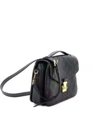 LOUIS VUITTON Pochette Metis Monogram Empreinte Leather Crossbody Bag - Black