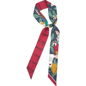 LOST PATTERN El Amor Skinny Silk Scarf - Red