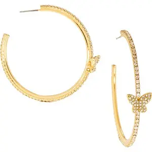 MARLYN SCHIFF Giselle Butterfly Hoop Earrings - Gold
