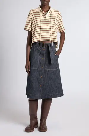 Moncler Stripe Cotton Polo - Neutral