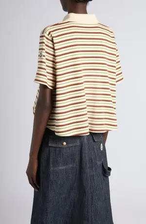 Moncler Stripe Cotton Polo - Neutral