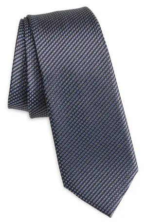 TOM FORD TOM FORD Micropattern Jacquard Mulberry Silk Neck Tie Indigo
