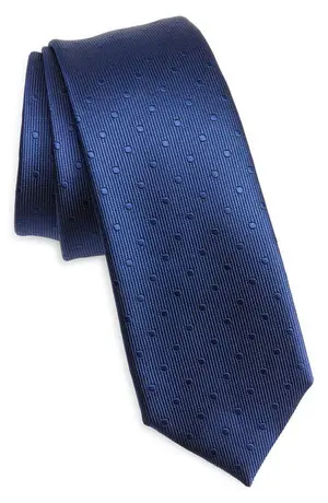 TOM FORD Polka Dot Jacquard Mulberry Silk Tie - Dark Blue