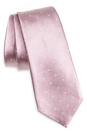 TOM FORD Polka Dot Mulberry Silk Satin Neck Tie - Pink Rose