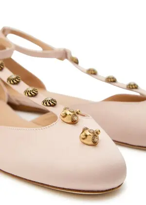 Chloé Celeste Embellished Satin Ballet Flats