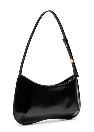 Jacquemus Le Bisou Glossed Leather Shoulder Bag - Black