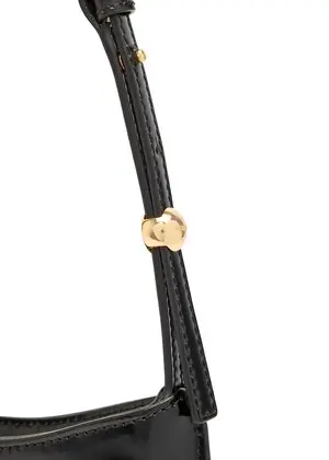 Jacquemus Le Bisou Glossed Leather Shoulder Bag - Black
